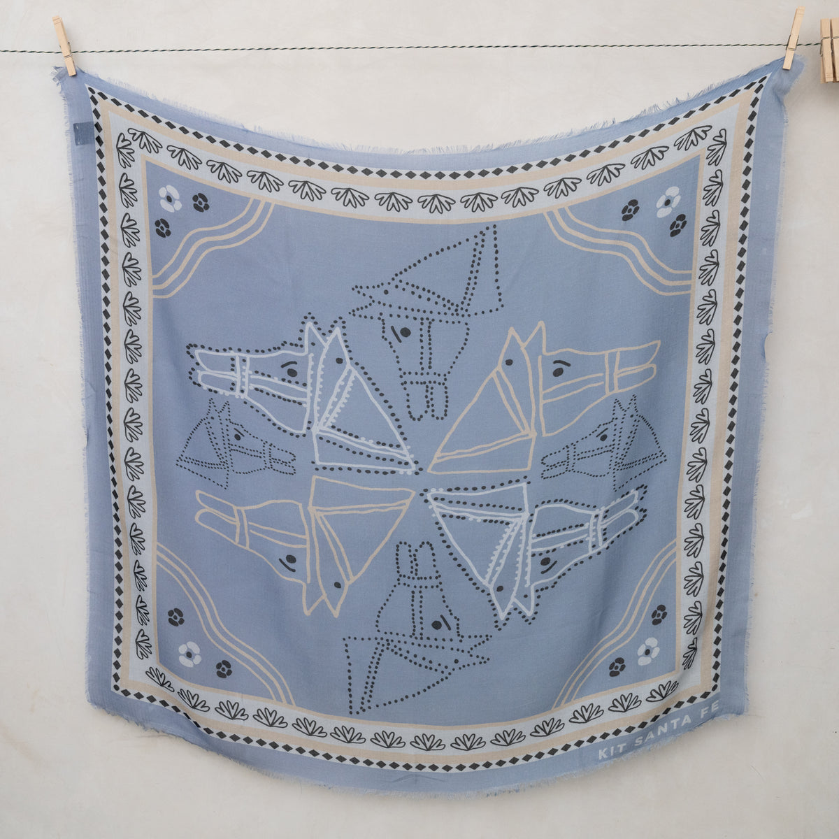 Cornflower Blue Cashmere Wild Rag – kitsantafe